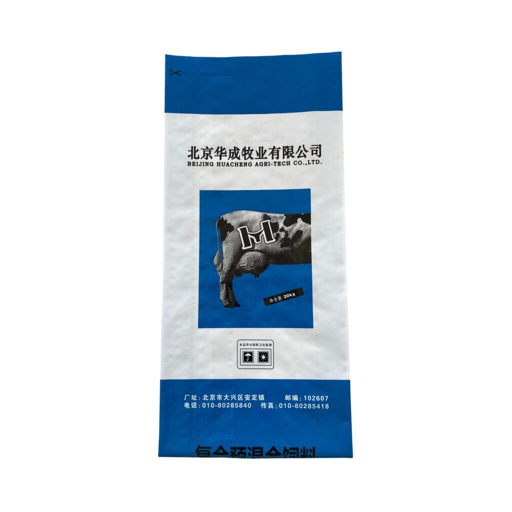Cow Dairy Cattle Feed Bags Poly BOPP Pinch Bottom Bags Animal Feed ...